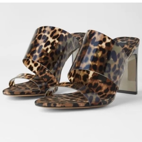 Zara | Shoes | Zara Leopard Print Heel Mule Size 85 | Poshmark